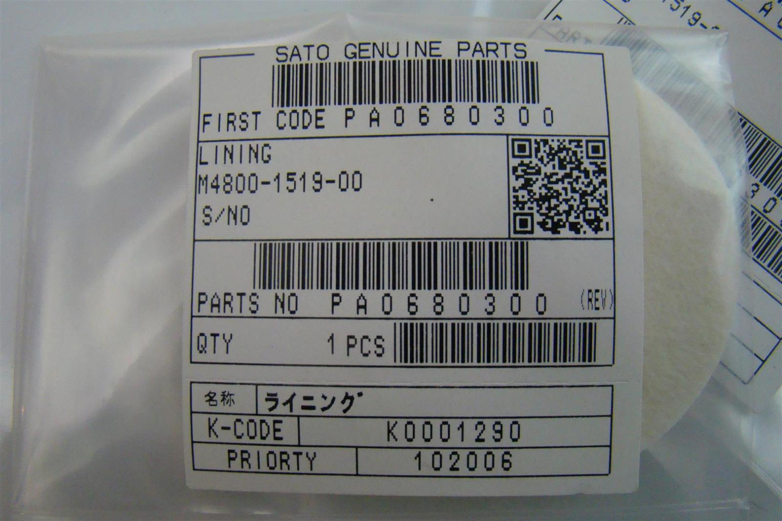 Sato Genuine Parts PM Kit F/Label Air Model Printer/Applicator FRICTION ...