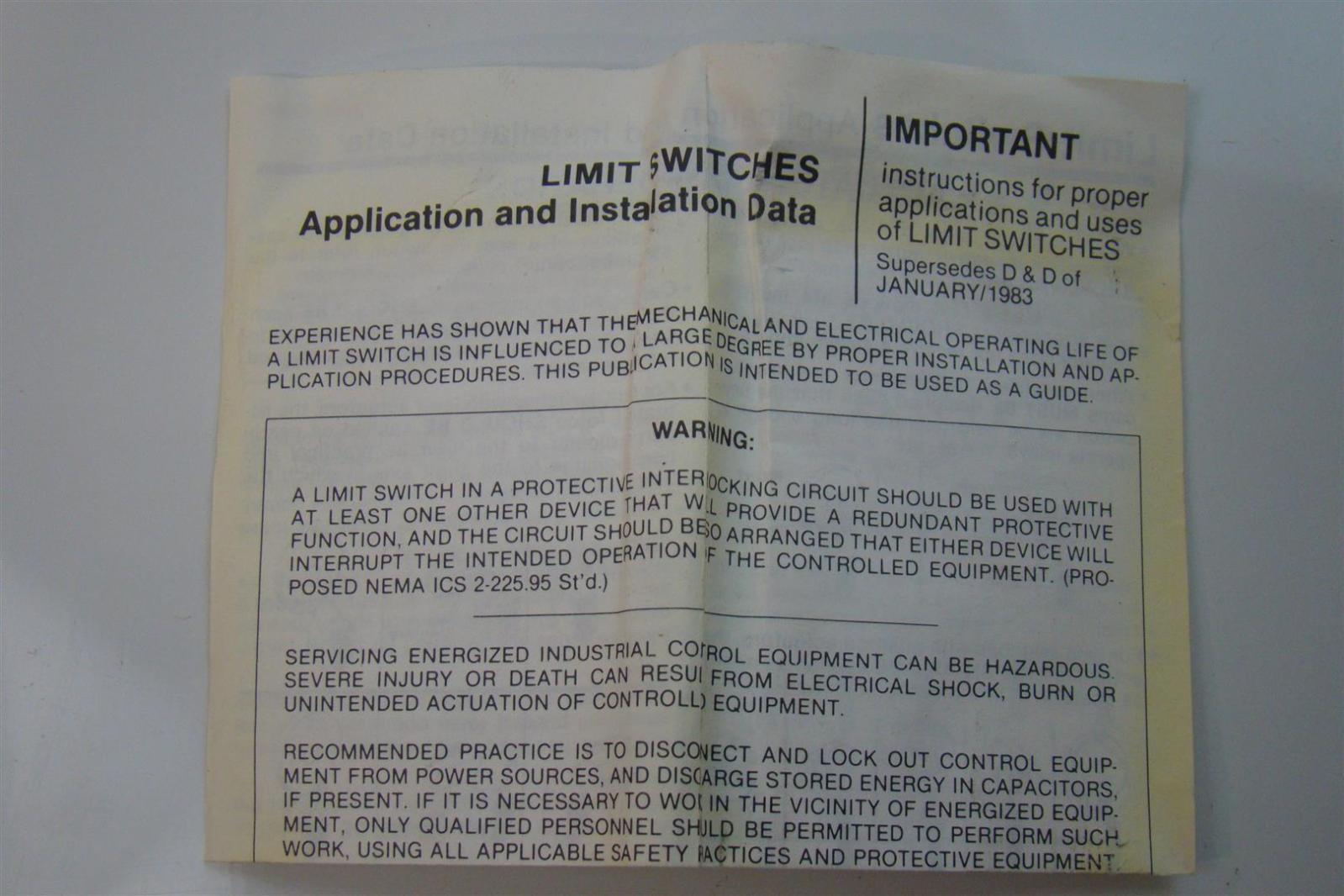 Namco Controls Snap-Lock Limit Switch EA700-10926 | Joseph Fazzio ...