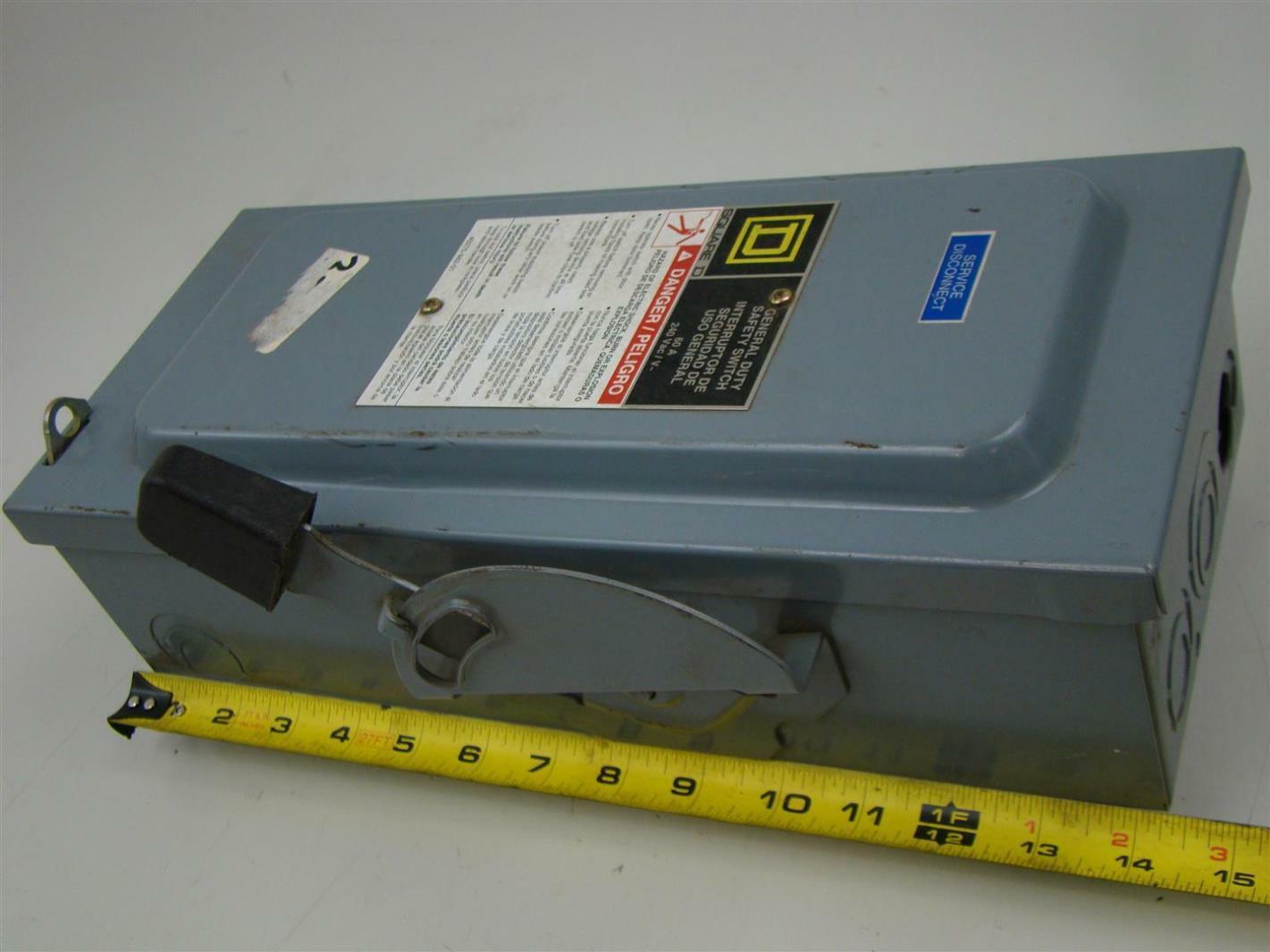 Square D 60A Safety Switch 240V Fused D322N | eBay