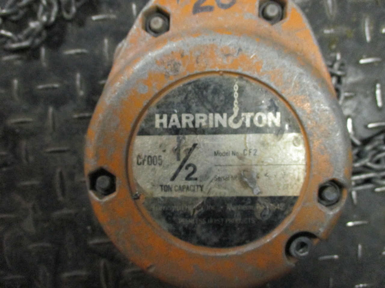 Harrington 1 2 Ton Chain Fall Hoist 10 Ft Daves Industrial Surplus LLC