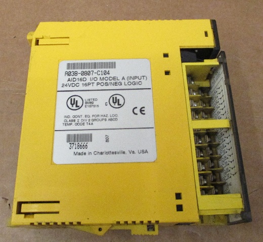 Fanuc A03B-0807-C104 Input/Output Module 24VDC 16PT POS/NEG Logic ...