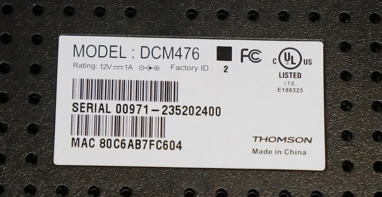 THOMSON DCM476 DOCSIS 3.0 HIGH SPEED CABLE MODEM | MDG Sales, LLC
