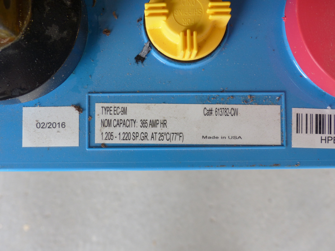 ENERSYS POWERSAFE E 2V EC-9M 365 AMP HR 365AH BATTERY 821136 REV B ...