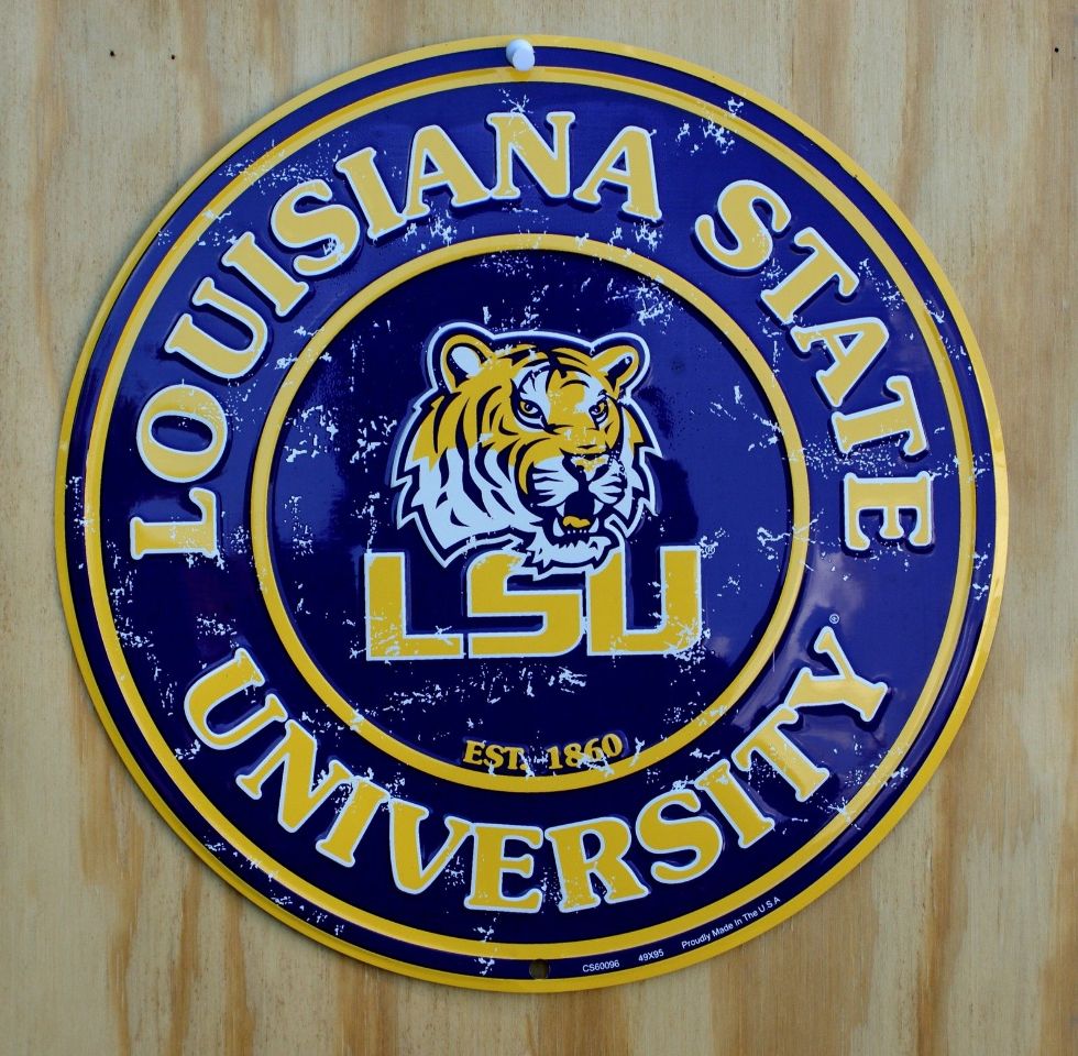 Louisiana State University Tigers LSU Aluminum Round Sign NCAA Football ...