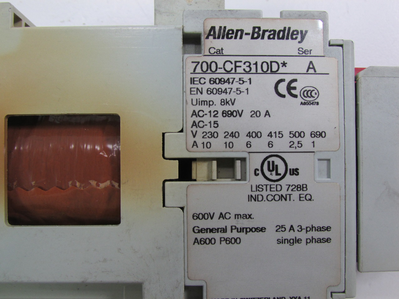 ALLEN BRADLEY GUARD MASTER A31 24V DC 100 S-F SER B CAT NO 700-CF310D ...