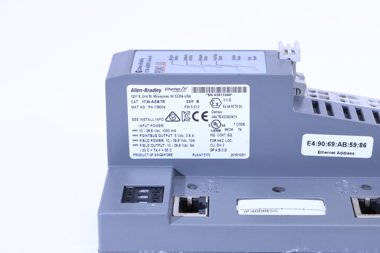 ALLEN BRADLEY 1734-AENTR NETWORK ADAPTOR I/O DUAL PORT | Premier ...