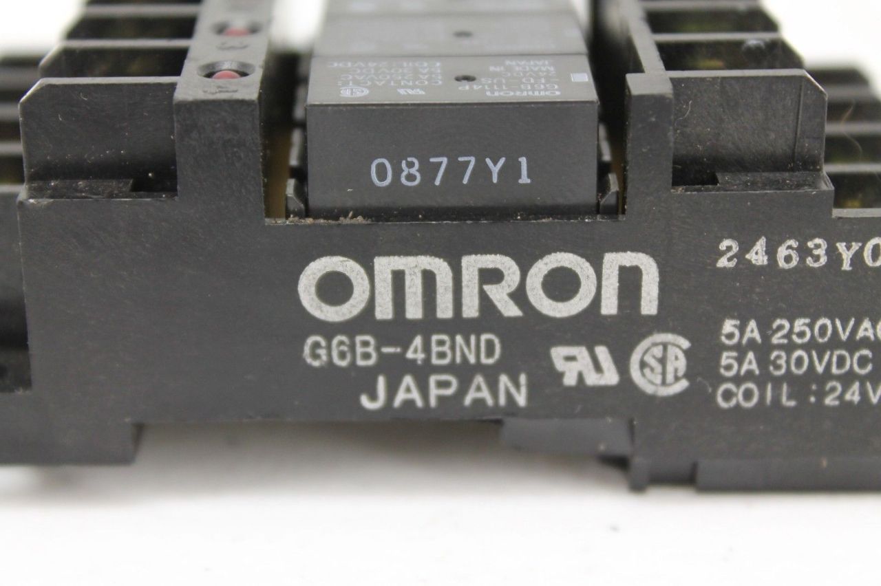 Omron G6B-4BND 4 x SPDT Relay 5A 24VDC Coil w/LED | PLC Surplus Supply, LLC