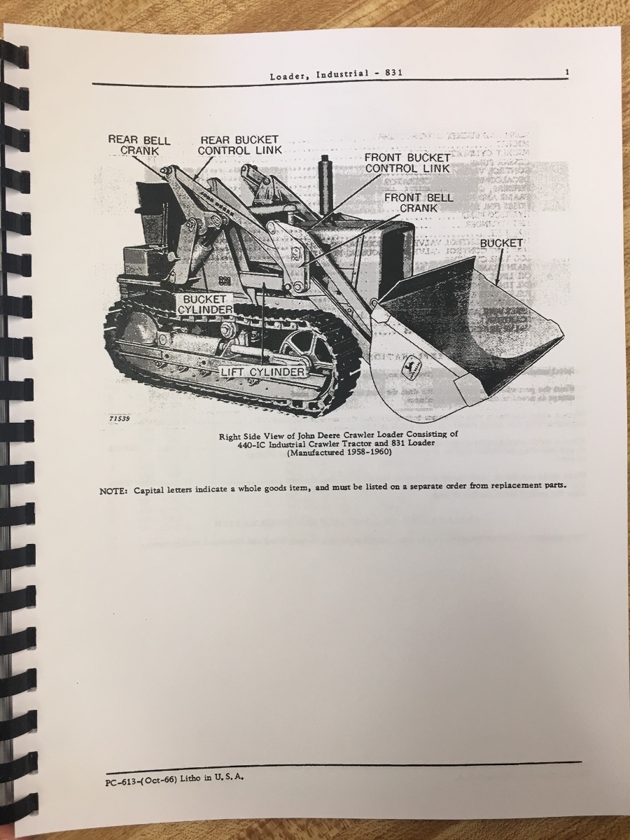 John Deere JD 440 ICD Crawler Tractor Loader Parts Manual Book PC609 ...