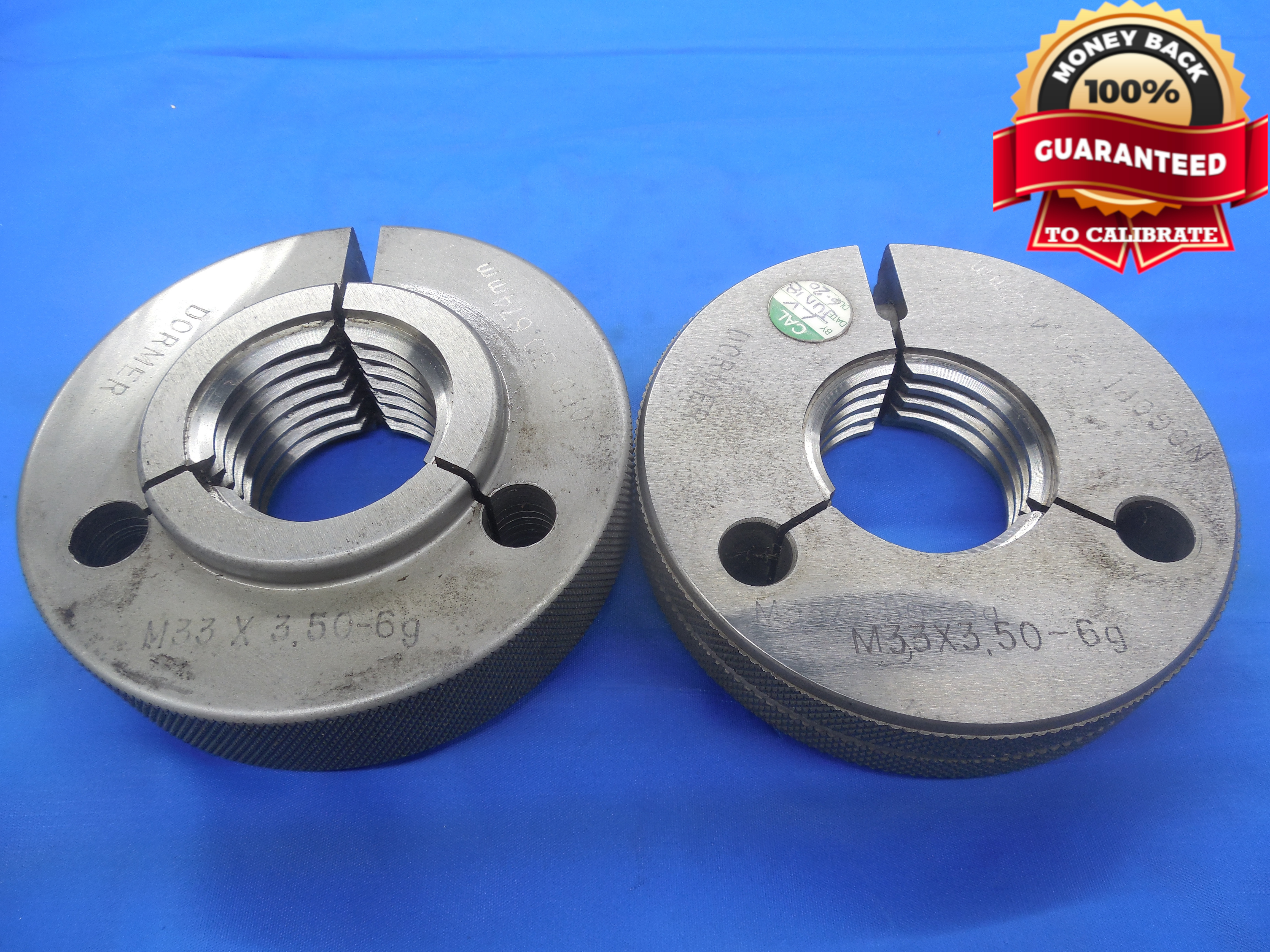 M33 X 3.5 6g METRIC THREAD RING GAGES 33.0 3.50 GO NO GO PD'S = 30.674 ...