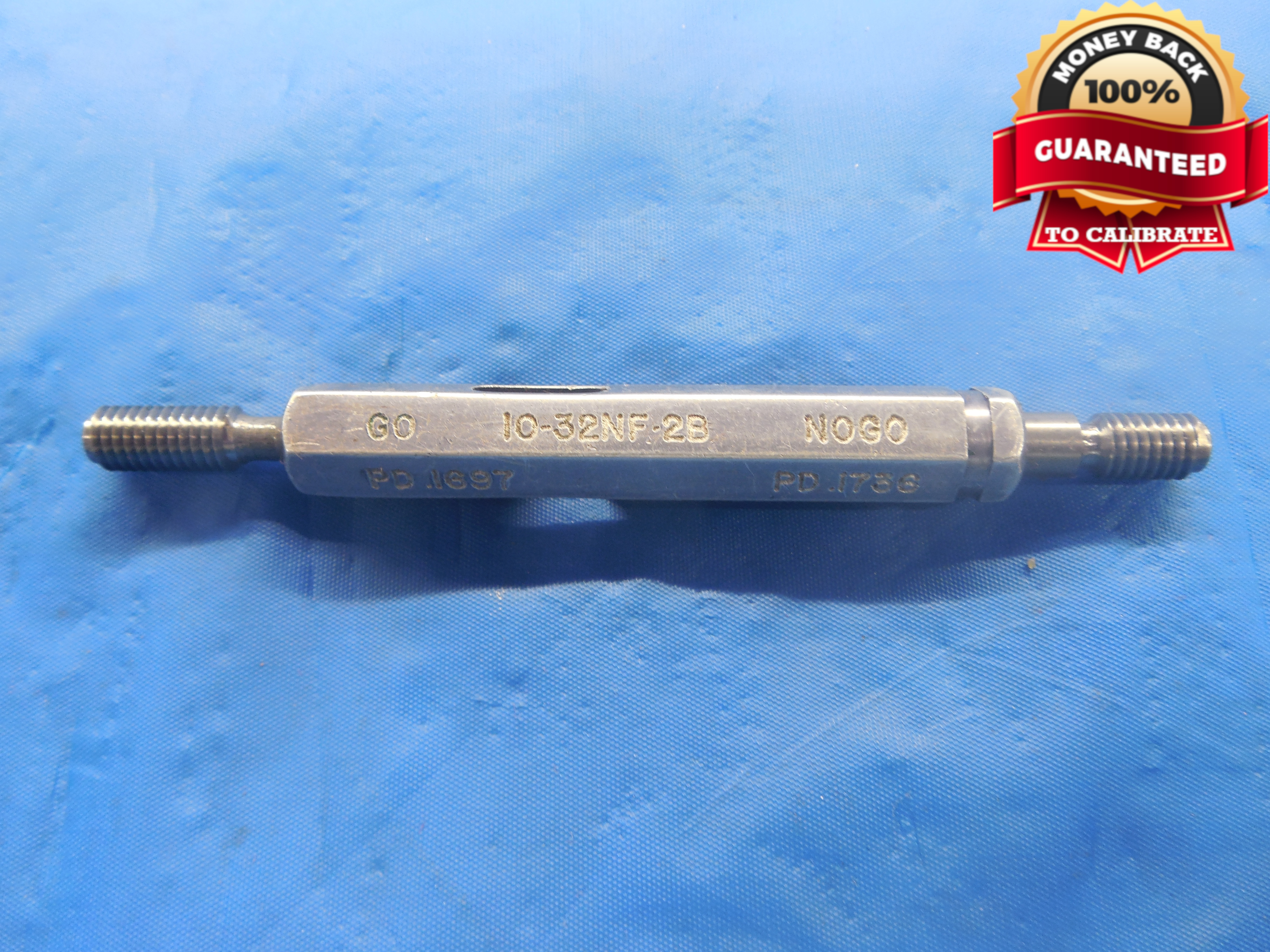 10 32 NF 2B THREAD PLUG GAGE #10 .190 GO NO GO P.D.'S = .1697 & .1736 ...