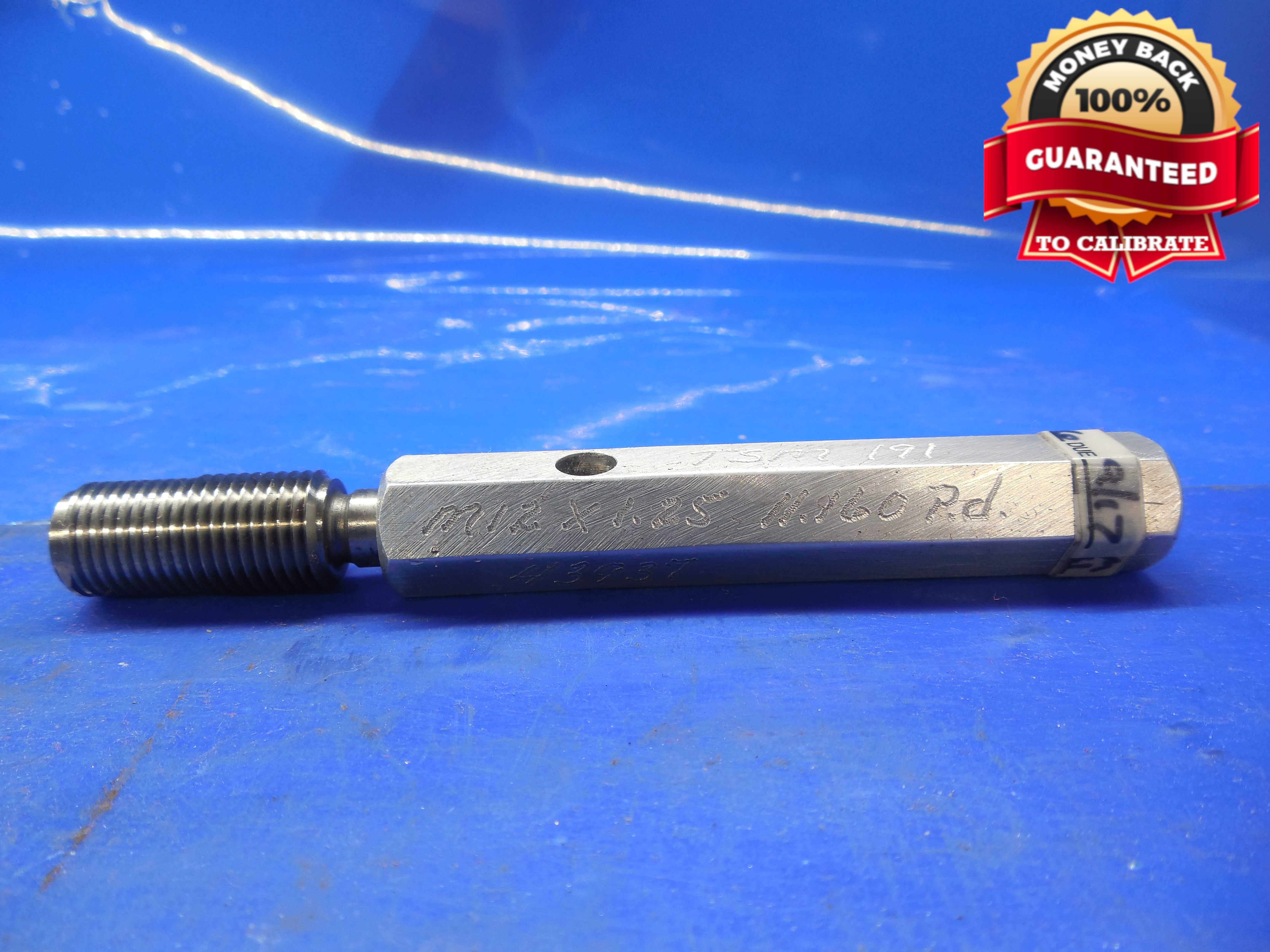 M12 X 1.25 6H METRIC SET THREAD PLUG GAGE 12.0 GO ONLY P.D. = 11.160 ...