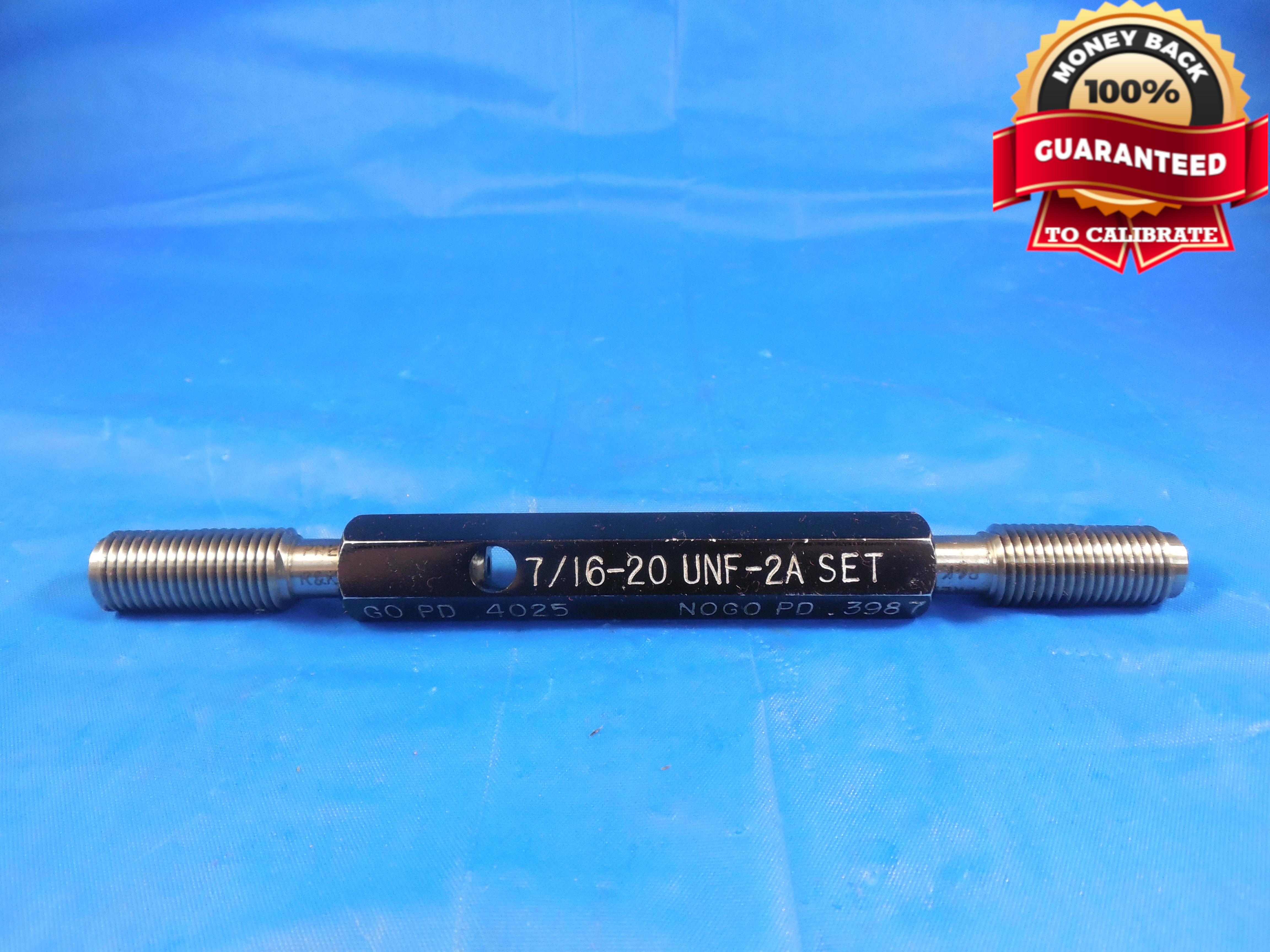 7/16 20 UNF 2A PREPLATE SET THREAD PLUG GAGE .4375 GO NO GO P.D.'S = .4025 .3987 | eBay