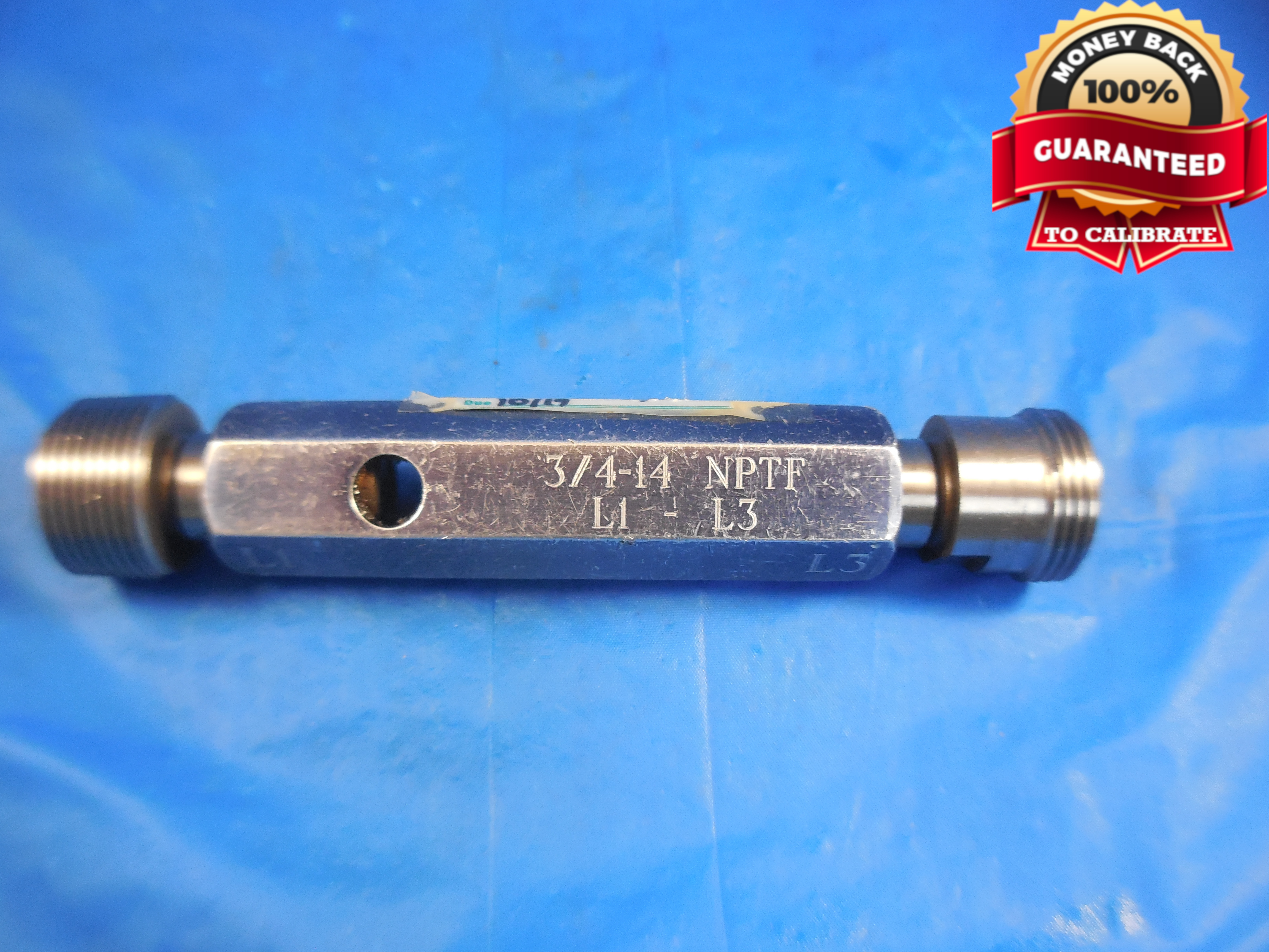 3 4 14 NPTF L1 L3 PIPE THREAD PLUG GAGE 75 3 4 14 NPTF L 1 L 3