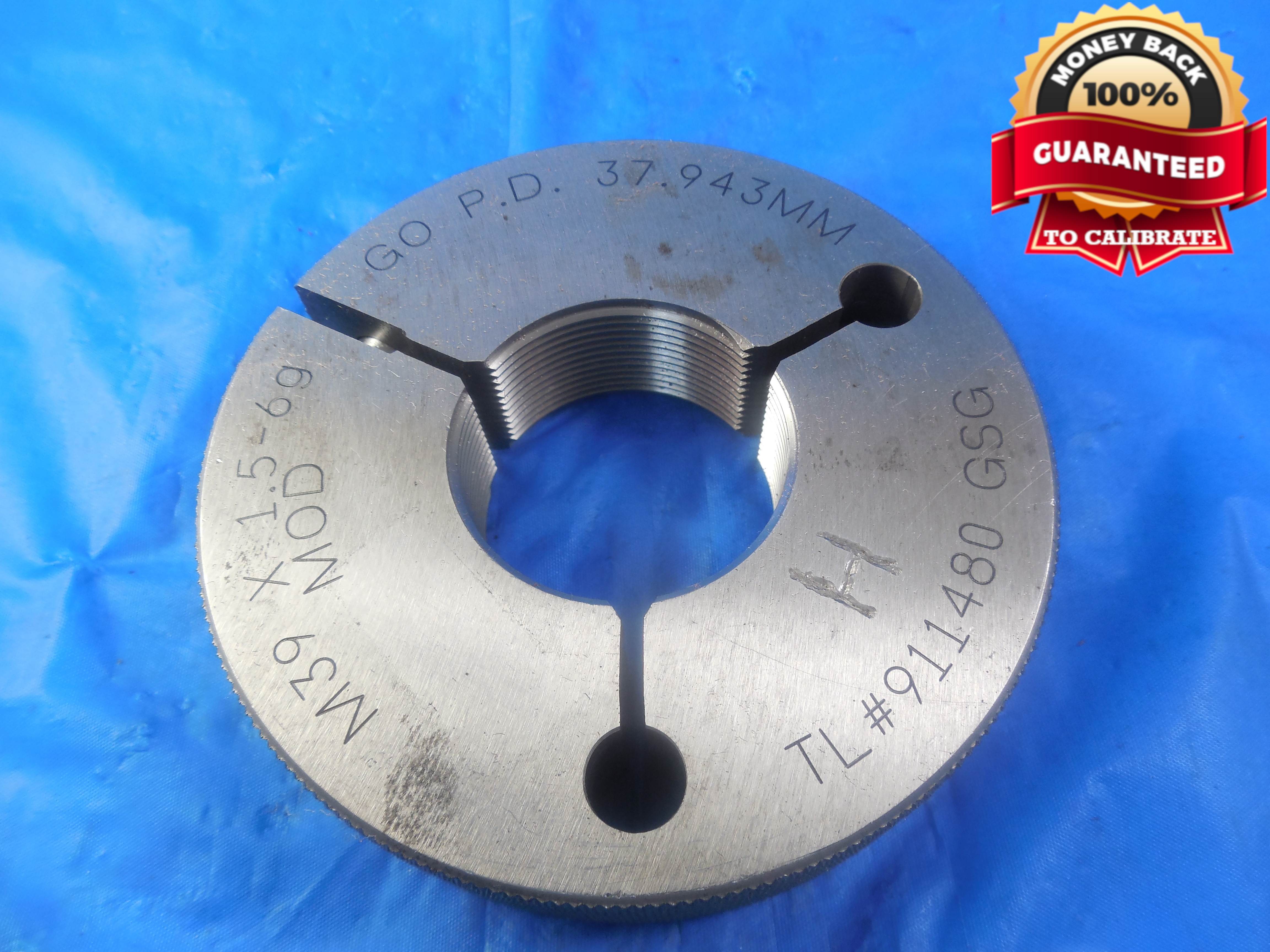 M39 X 1.5 6g METRIC MODIFIED THREAD RING GAGE 39.0 GO ONLY P.D. = 37.943 M39X1.5 | eBay