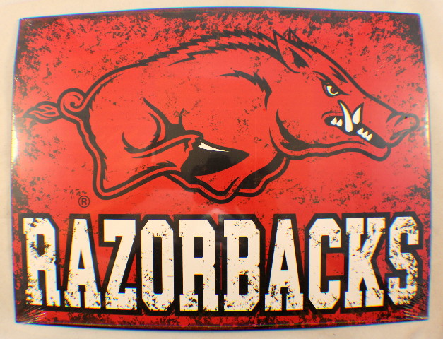 Arkansas Razorbacks NCAA Distressed Metal Sign Wall Plaque New ...