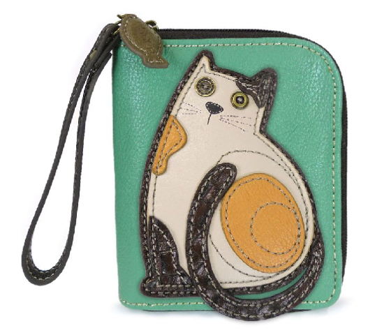 Charming Chala Cat Kitten Purse Zip Around Wallet Credit Cards Coins ...