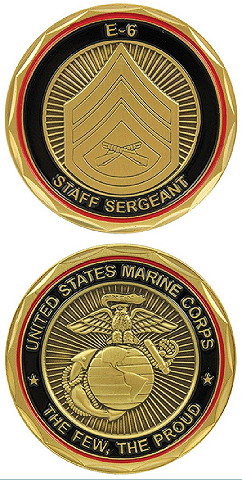 United States Marine Staff Sergeant SGT E-6 Military Challenge Coin ...