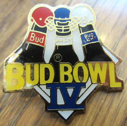 Budweiser Beer Bud Bowl Iv 4 Lapel Pin Bud Vs Bud Light Vs Bud Dry ...