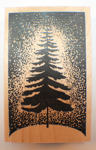 Memory Box Winter Forest Snowy Pine Tree Wood Mounted Rubber Stamp ...