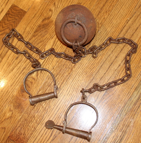 Cast Iron Ball And Chains Leg Irons Cuffs Yuma Prison Free Shipping ...