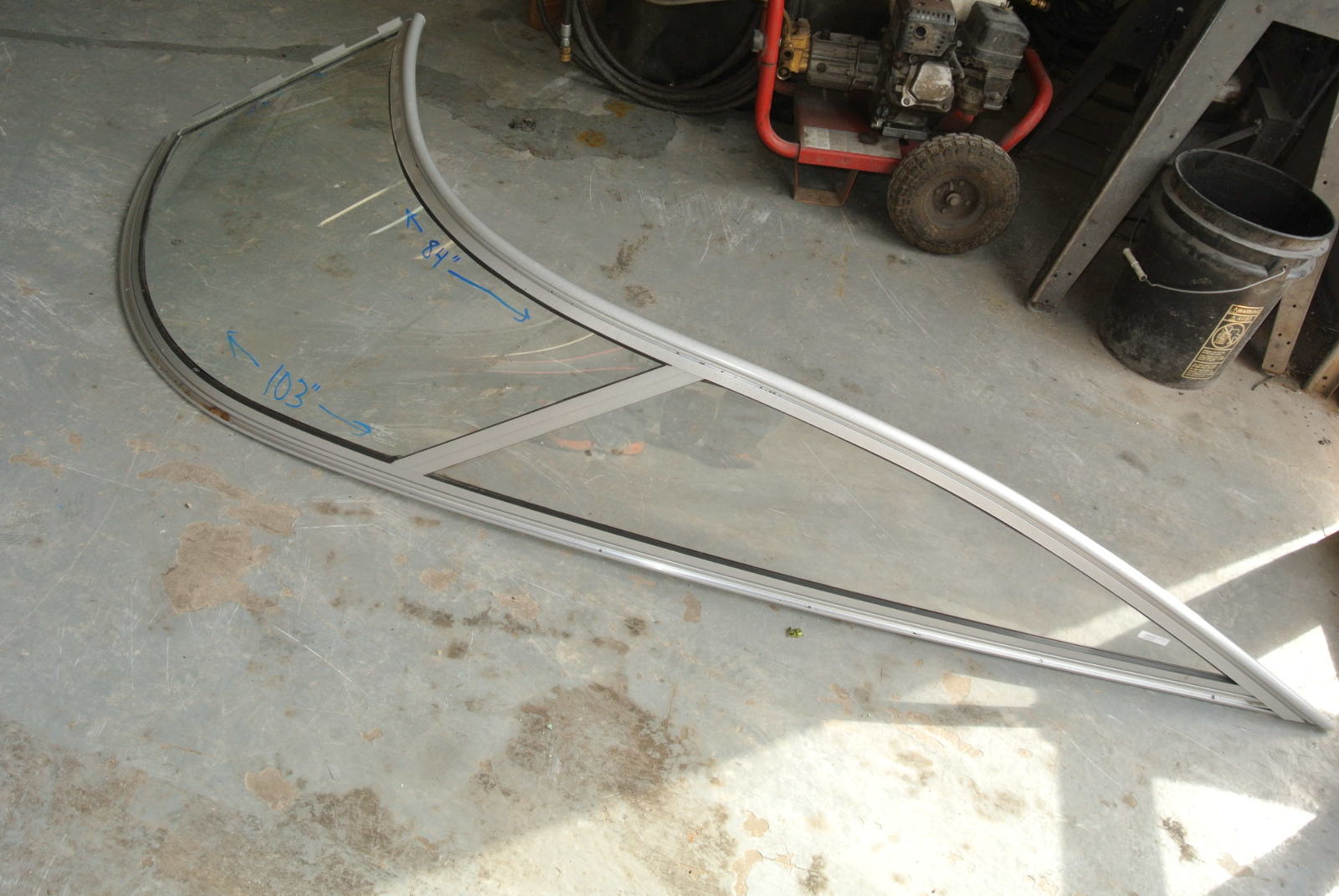 935-2674-A Boat Curved Glass Port/Left Boat Windshield Water Bonnet ...