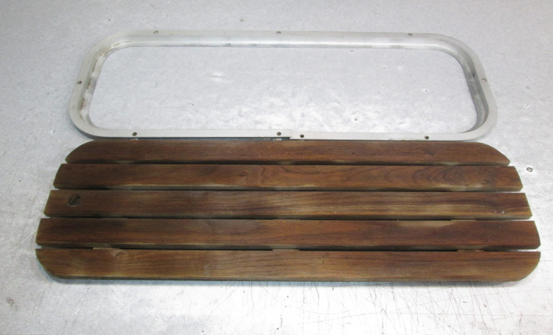 Teak Wood Boat Floor Deck Ski Hatch Cover & Aluminum Frame 35 1/4 x 11 ...