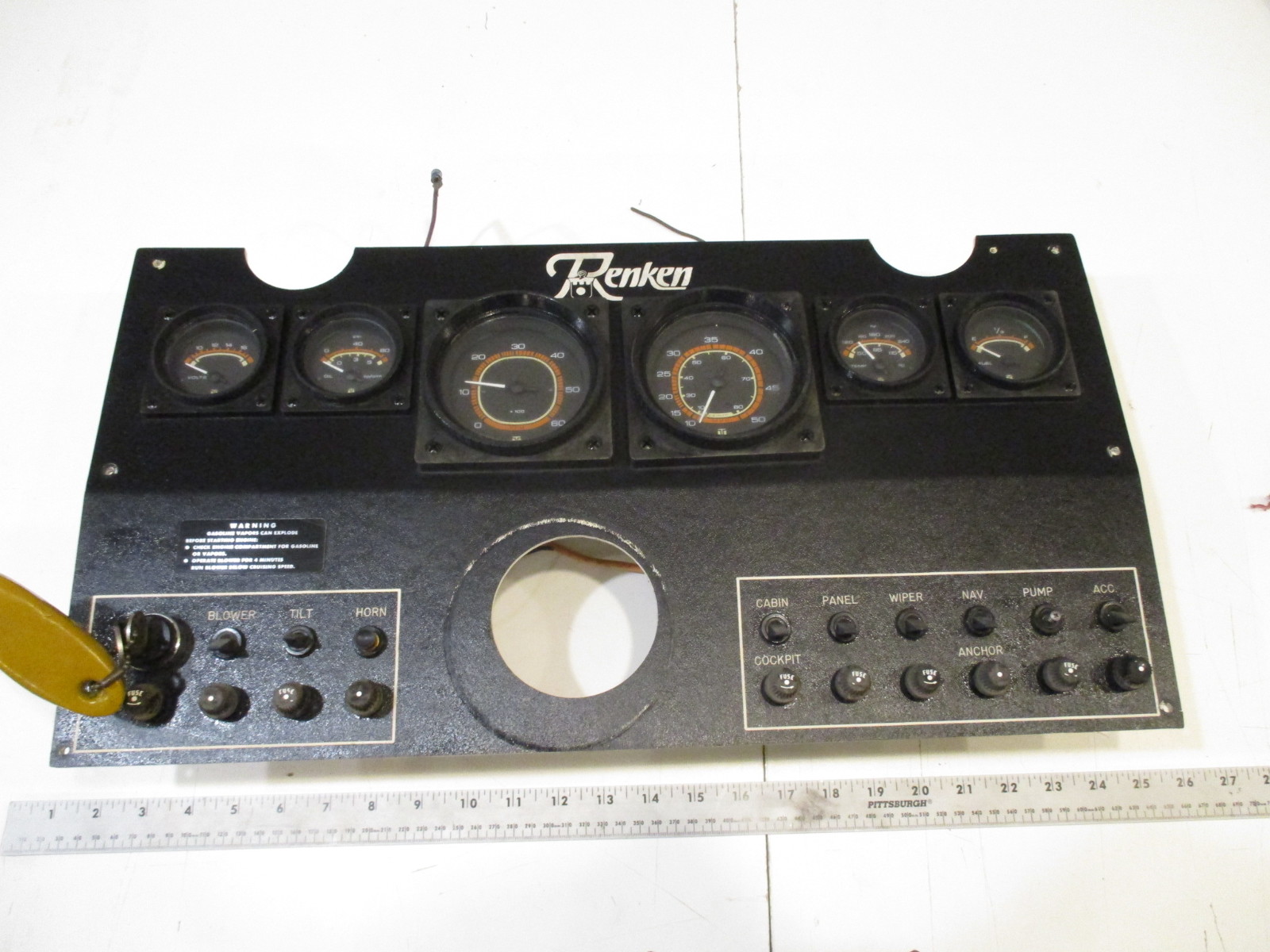 1984 Renken Boat Dash Panel Gauges Instrument Cluster & Switches ...