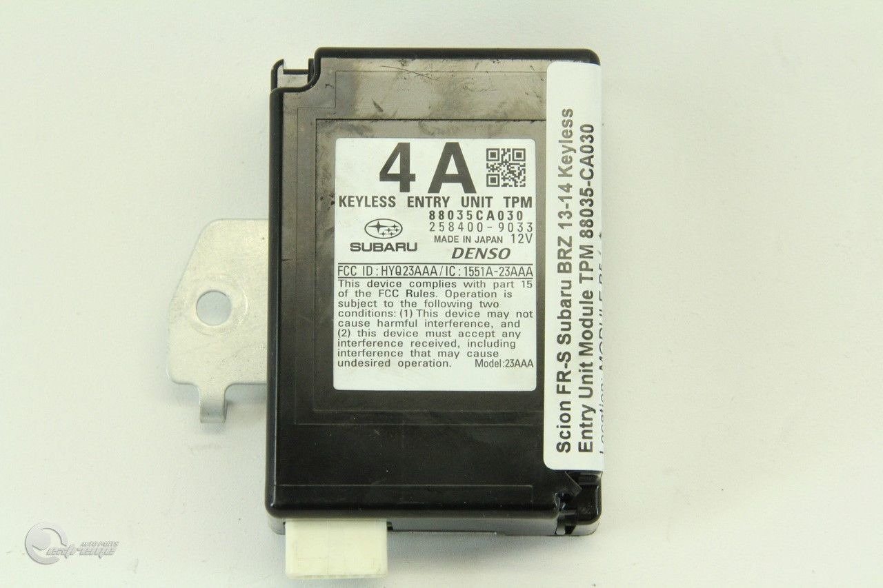 Scion FR-S Subaru BRZ 13-14 Keyless Entry Unit Module TPM 88035-CA030 ...