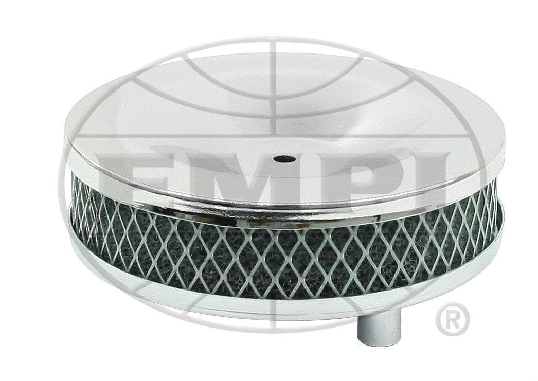 EMPI VW TYPE 3 CHROME AIR CLEANERS 5" Round , SET OF 2, 1-3/4" TALL ...