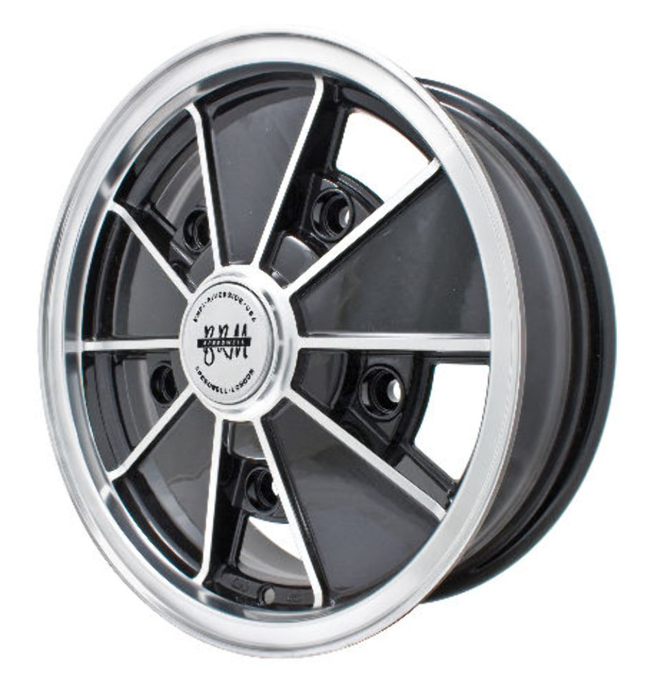 EMPI BRM Rim 5 X 15 wheel Gloss Black Early Bug Bus Type 1 2 3, 5-205 ...