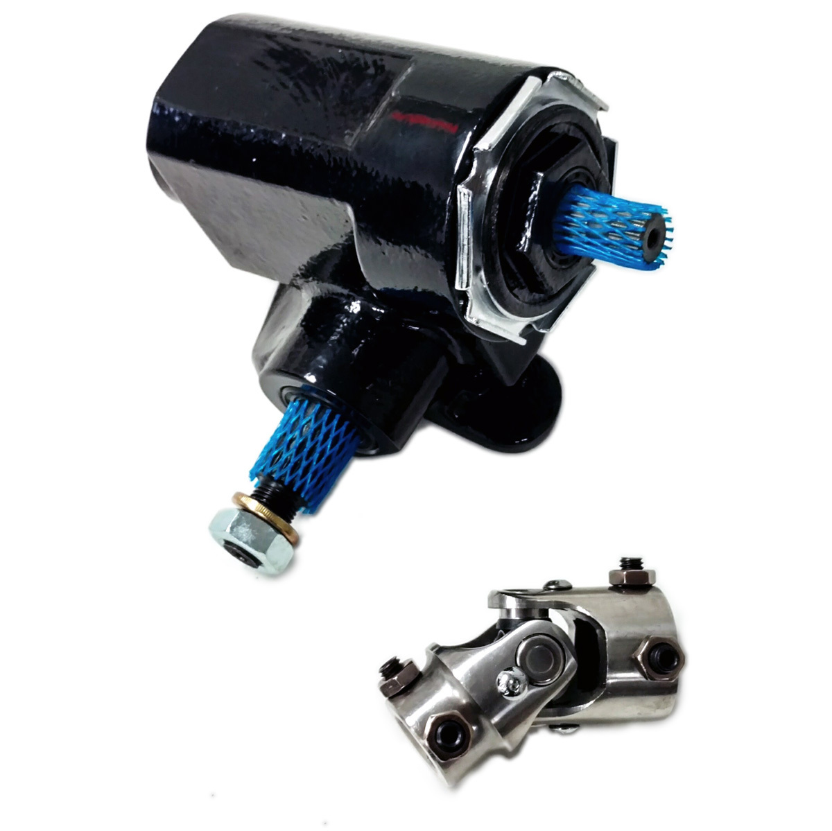 Reversed Corvair Black Steering Box 20:1 Ratio w/ SS U-Joint - T-Bucket ...