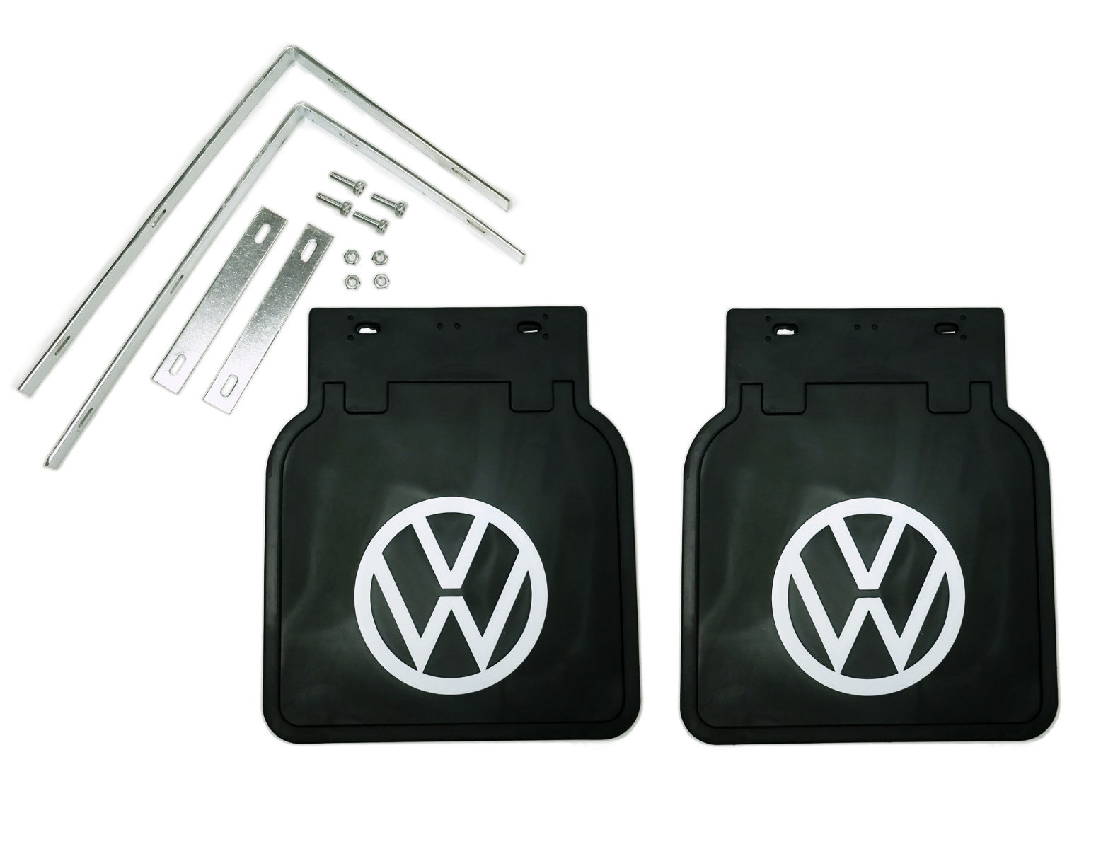 VW BUG MUD FLAPS,PAIR 1950-ON, FITS ALL BUGS, BLACK WITH BRACKETS ...