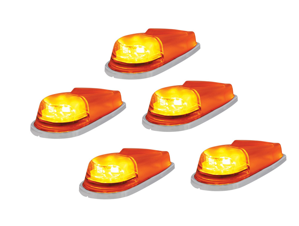 (5) 6 LED Pickup Cab Marker Lights - Amber LED with Amber Lens | Pirate Mfg