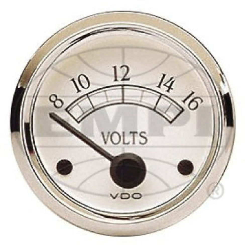 VW BUG AIR COOLED, VDO COCKPIT ROYAL VOLTMETER GAUGE 8-16 VOLTS 332702 ...