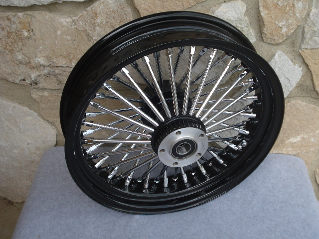 16X3.5" BLACK FAT SPOKE REAR WHEEL FOR HARLEY FXST SOFTAIL XL TOURING ...